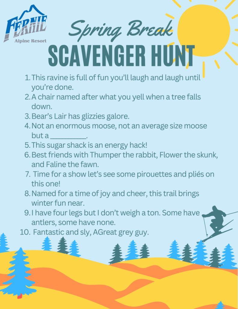 Spring Break Scavenger Hunt – Fernie Alpine Resort